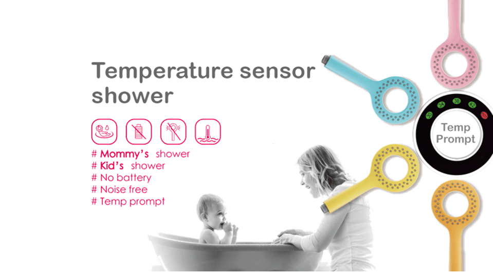 Temperature sensor shower head
